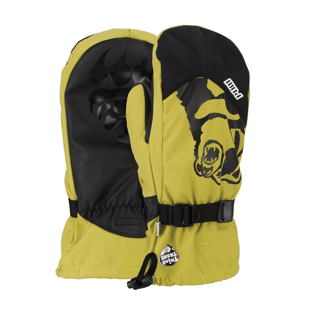 Køb POW Bear Claw Mitten - Yellow/Black | Fragt 1-3 hverdage